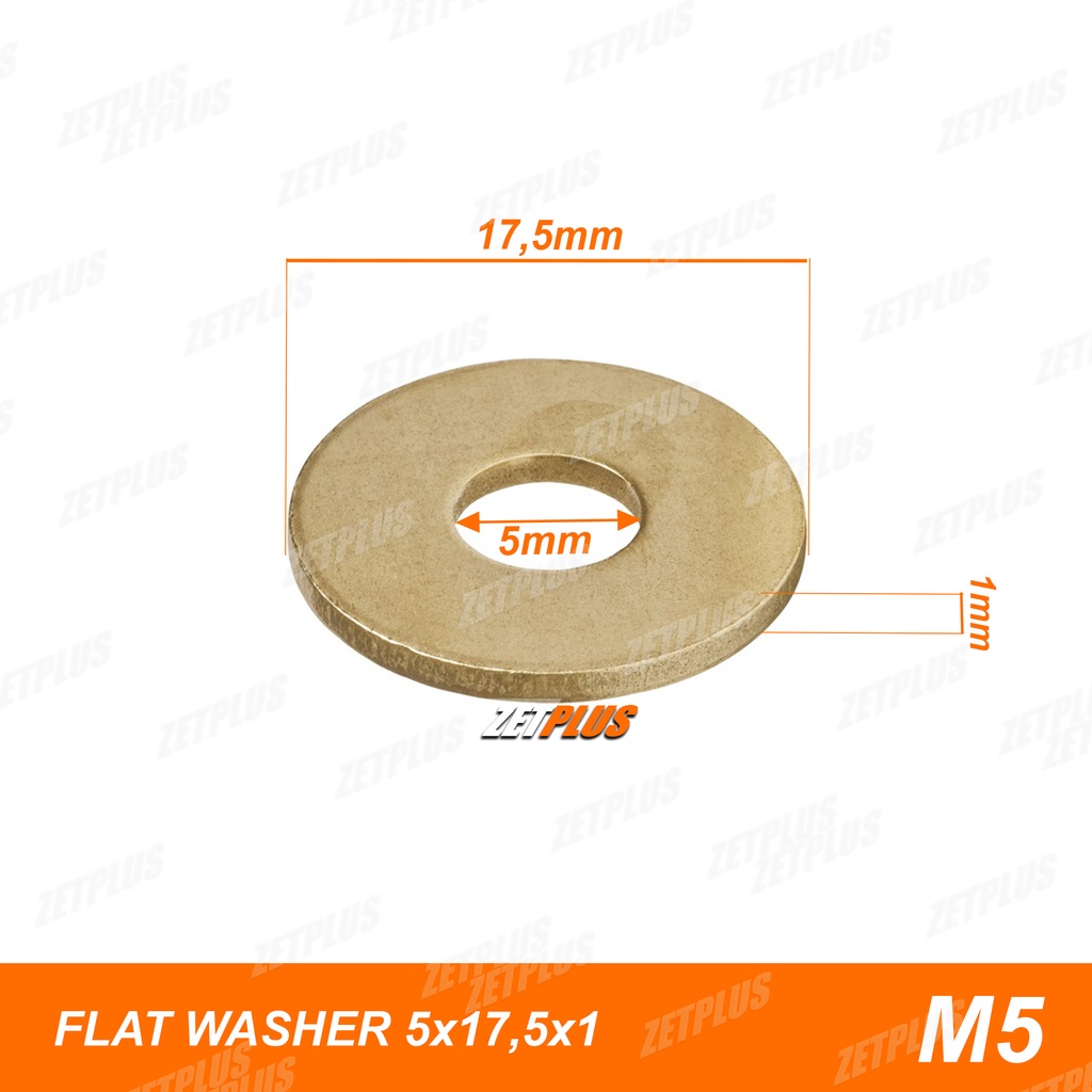 Jual RING PLAT LEBAR M5 (5x17,5x1mm) /flat washer universal | Shopee ...