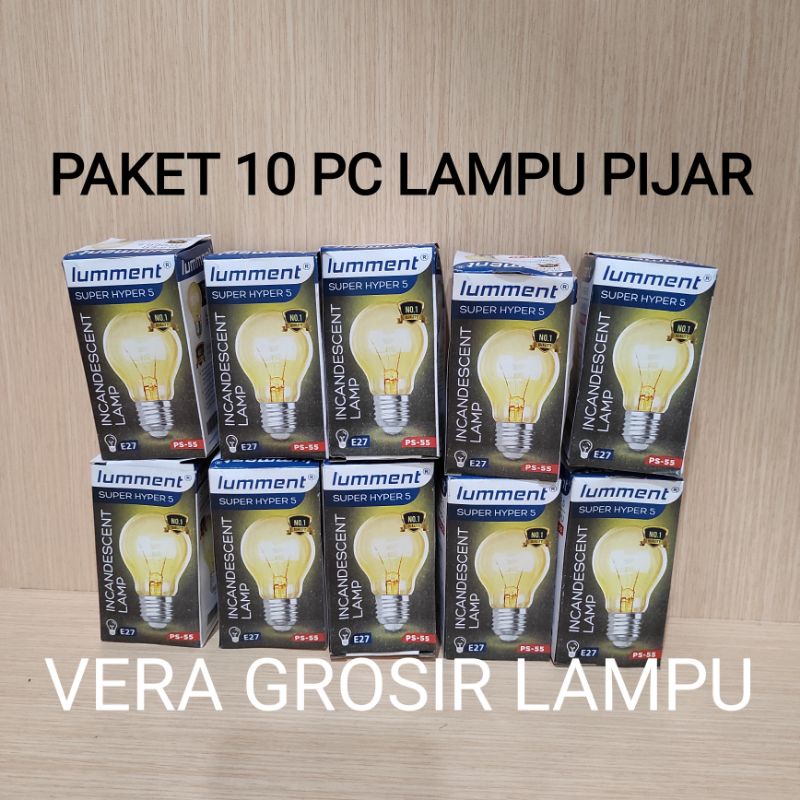 Jual Paket 10 pc Lampu bholam pijar LUMMENT Super hyper 5 5 watt cahaya ...