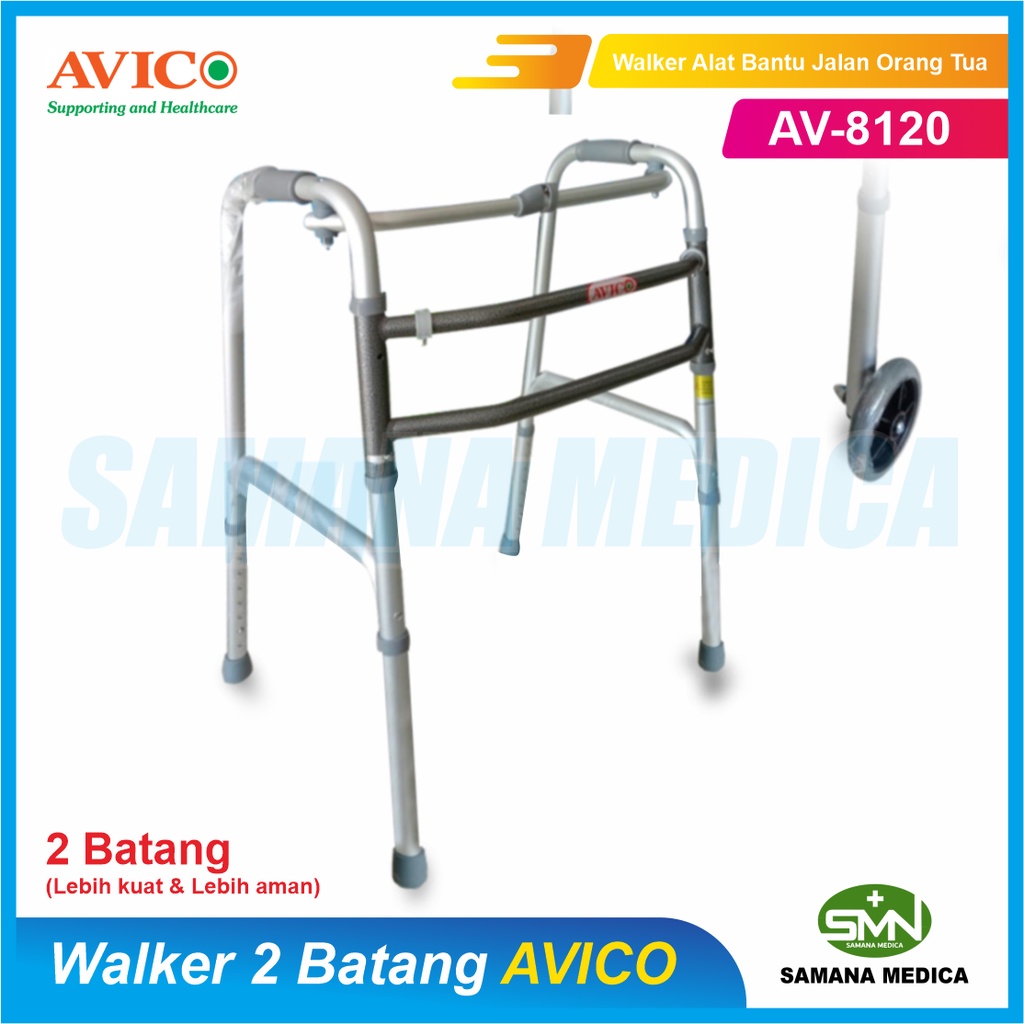 Jual Walker Lansia 2 Batang Merk AVICO AV-8120 Alat Bantu Jalan Walker ...