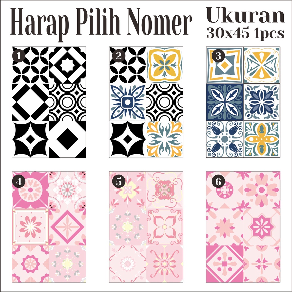 Jual Stiker Tegel Lantai Dan Dinding (30x45cm) Motif 2 | Shopee Indonesia