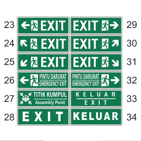 Jual AKRILIK K3 SAFETY PETUNJUK ARAH JALUR EVAKUASI 30 X 10 CM SIGN RAMBU ( Bisa Custom ...