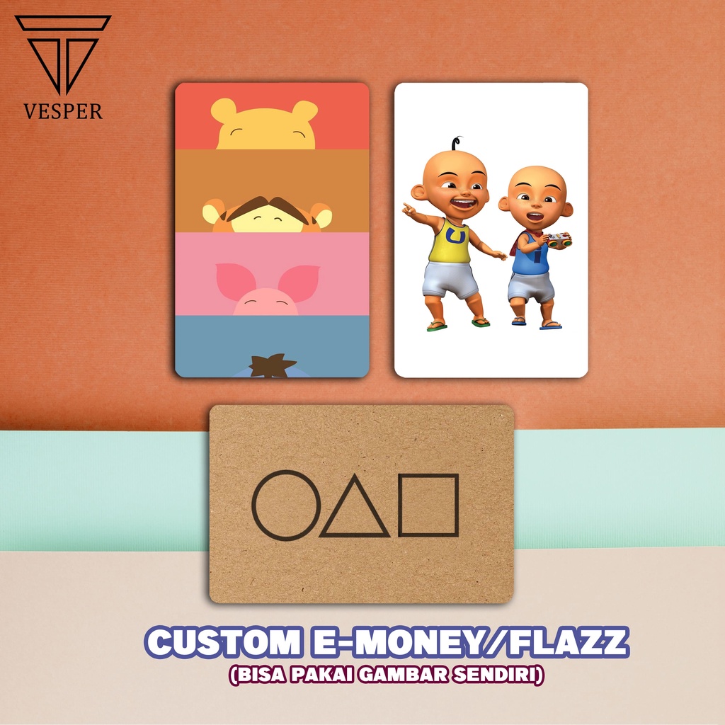 Jual kartu emoney custom cetak 1&2 sisi / custom print uv emoney (BISA ...