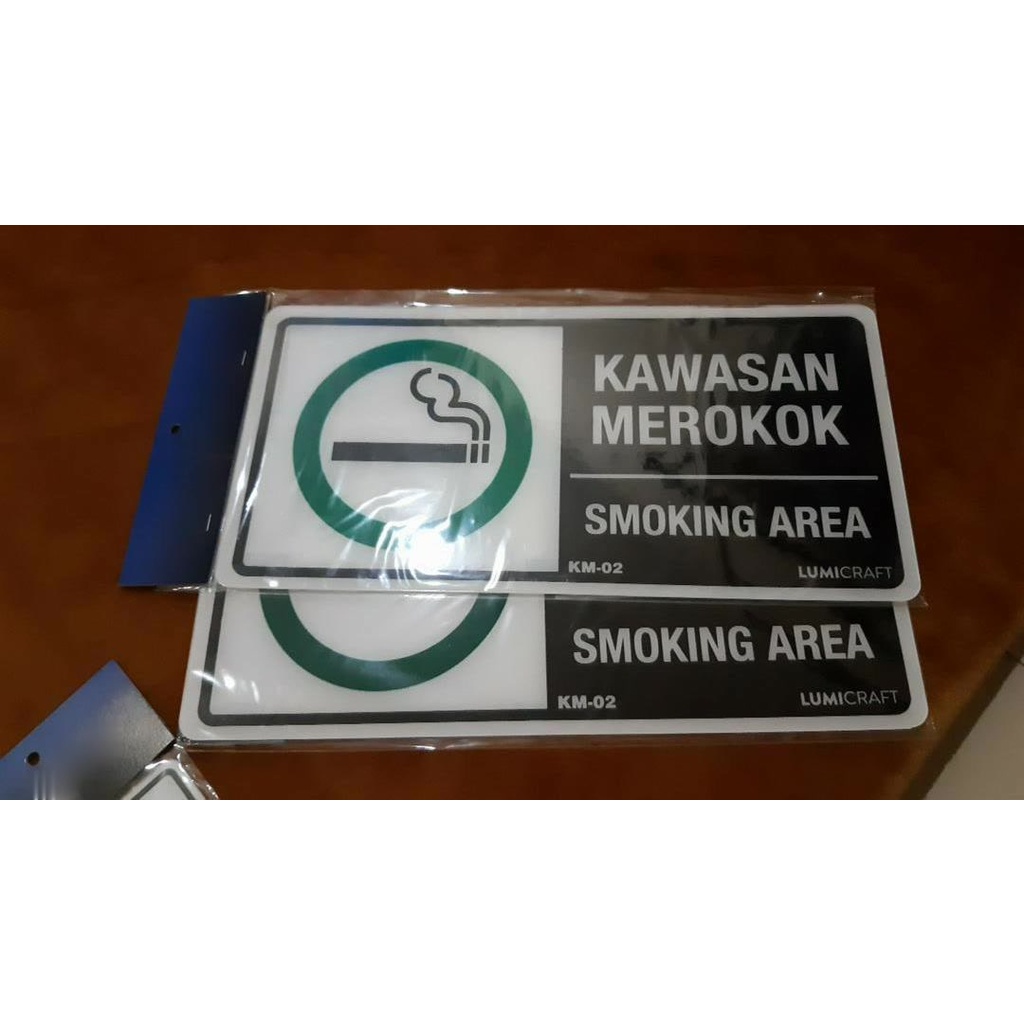Jual Kawasan Merokok / Smoking Area Sign Akrilik 32 x 16 cm Besar ...
