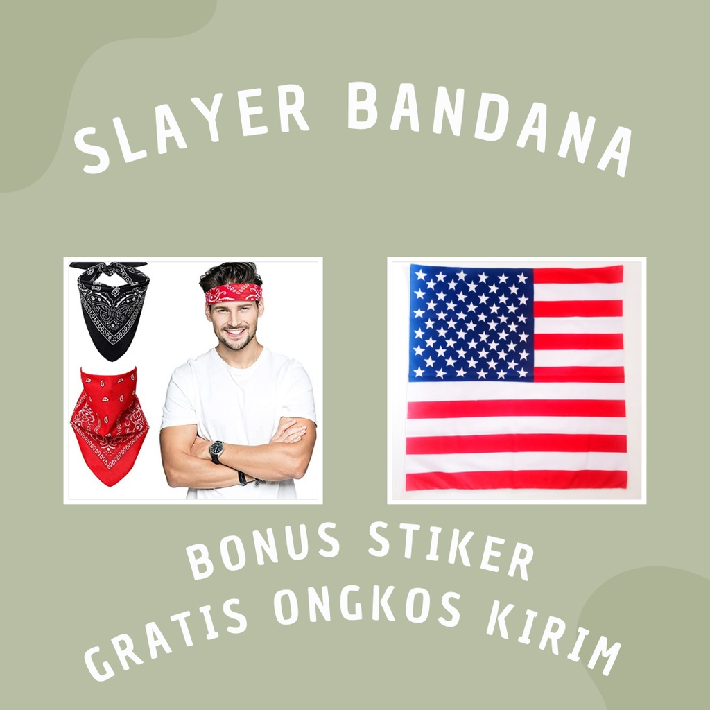 Jual Slayer Bandana Ikat Kepala Pria Motif Bendera Amerika | Shopee ...