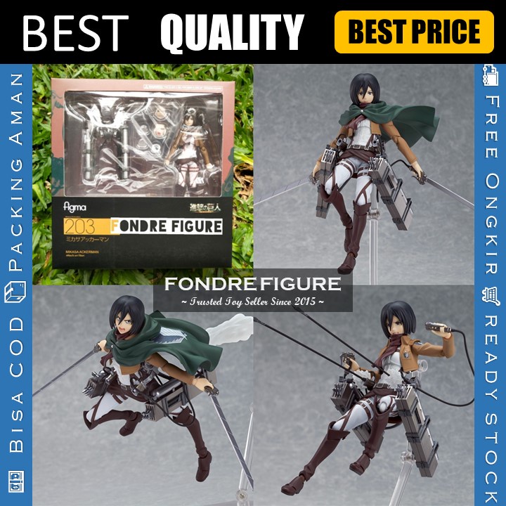 Jual FIGMA 213 LEVI ATTACK ON TITAN AOT EREN MIKASA 203 207 SOLDIER MAX ...