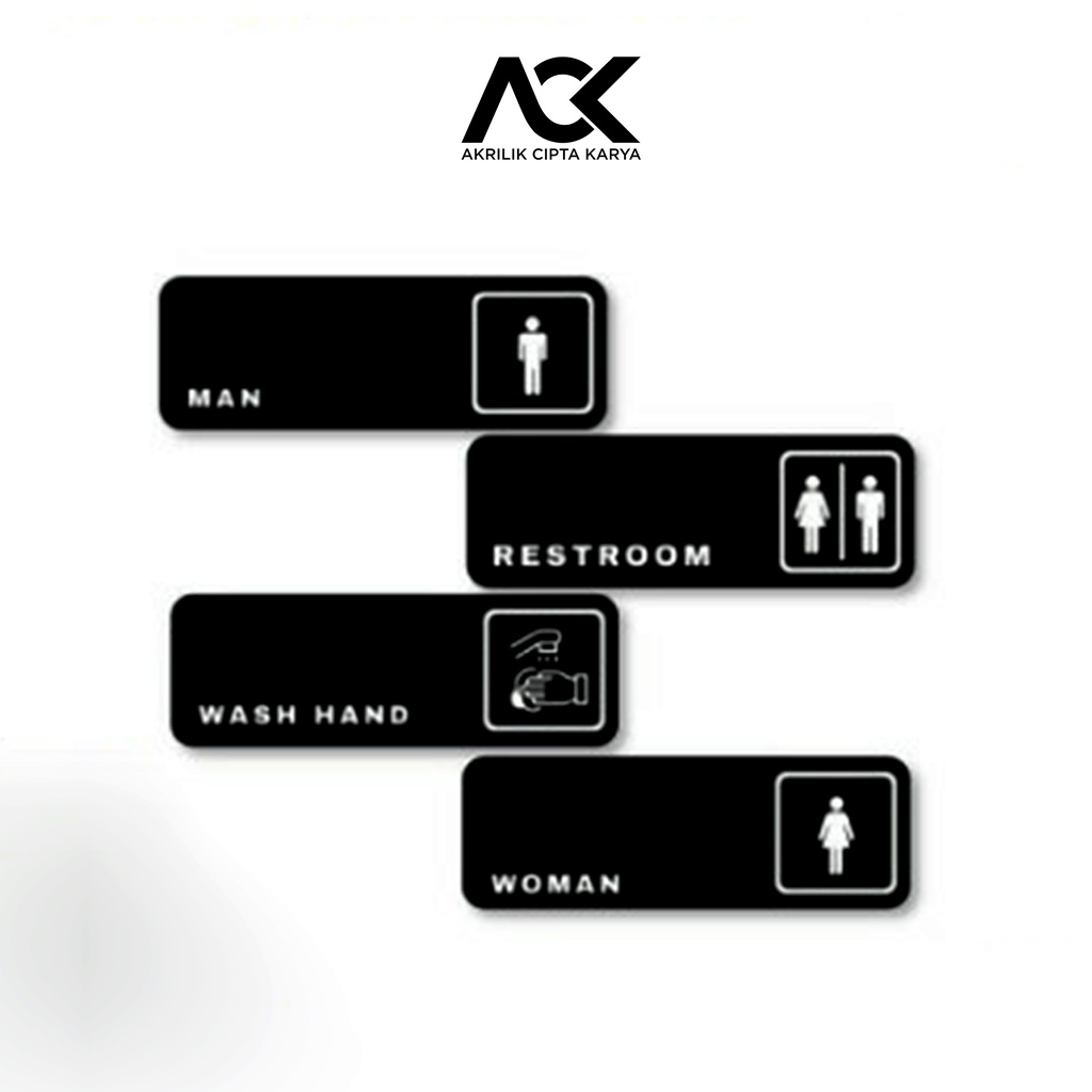 Jual Papan Tanda WC Toilet Cafe Sign Papan Penunjuk Petunjuk Akrilik ...