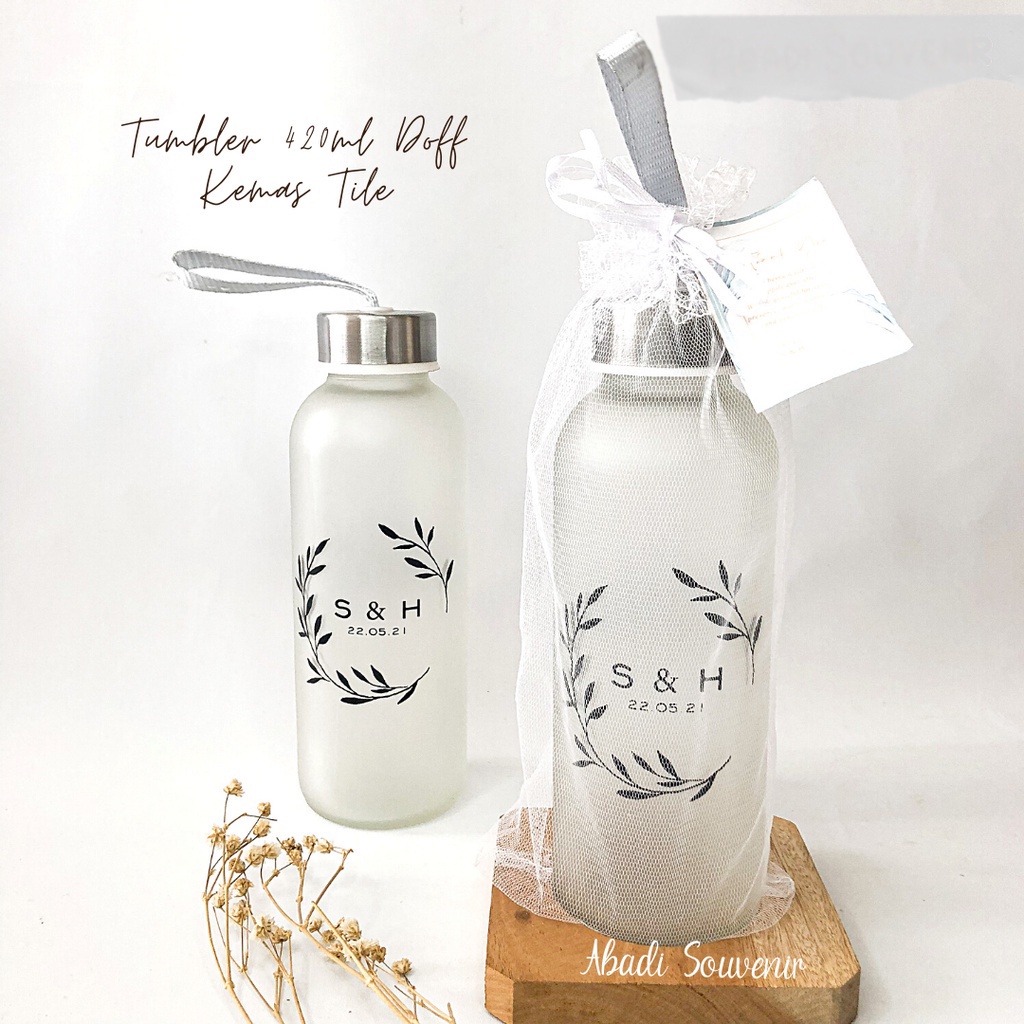 Jual SOUVENIR PERNIKAHAN TUMBLER BOTOL KACA CUSTOM SOUVENIR PERNIKAHAN ...