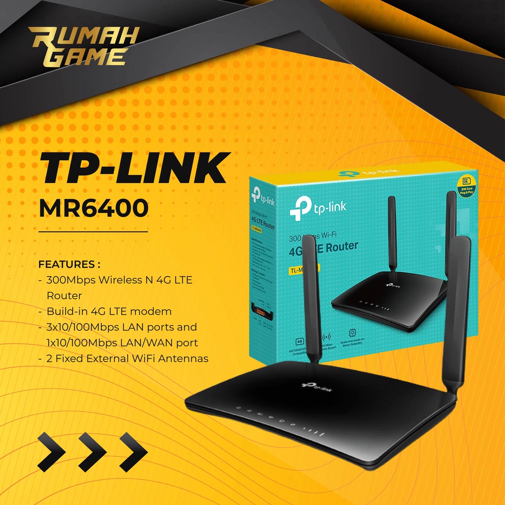 Jual TP-LINK TL-MR6400 Router WiFi Portable SimCard Wireless 4G LTE 300MBPS - ROUTER COLOK KARTU ...