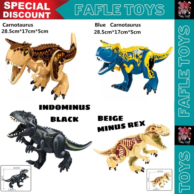 Jual Mainan Block Dinosaurus Indominus Rex Brick Carnotaurus Figure ...
