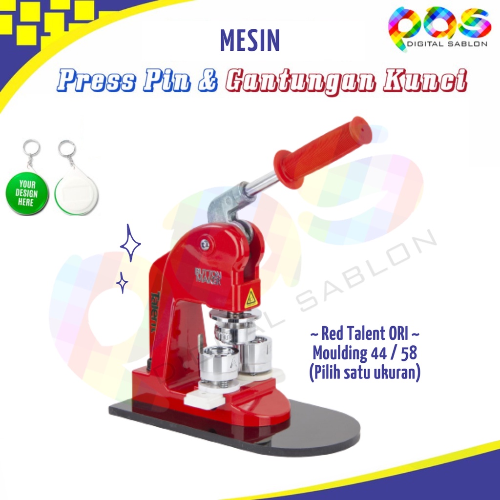 Jual Mesin Press Pin Red Talent Asli 1 Moulding 44mm / 58 mm | Shopee ...