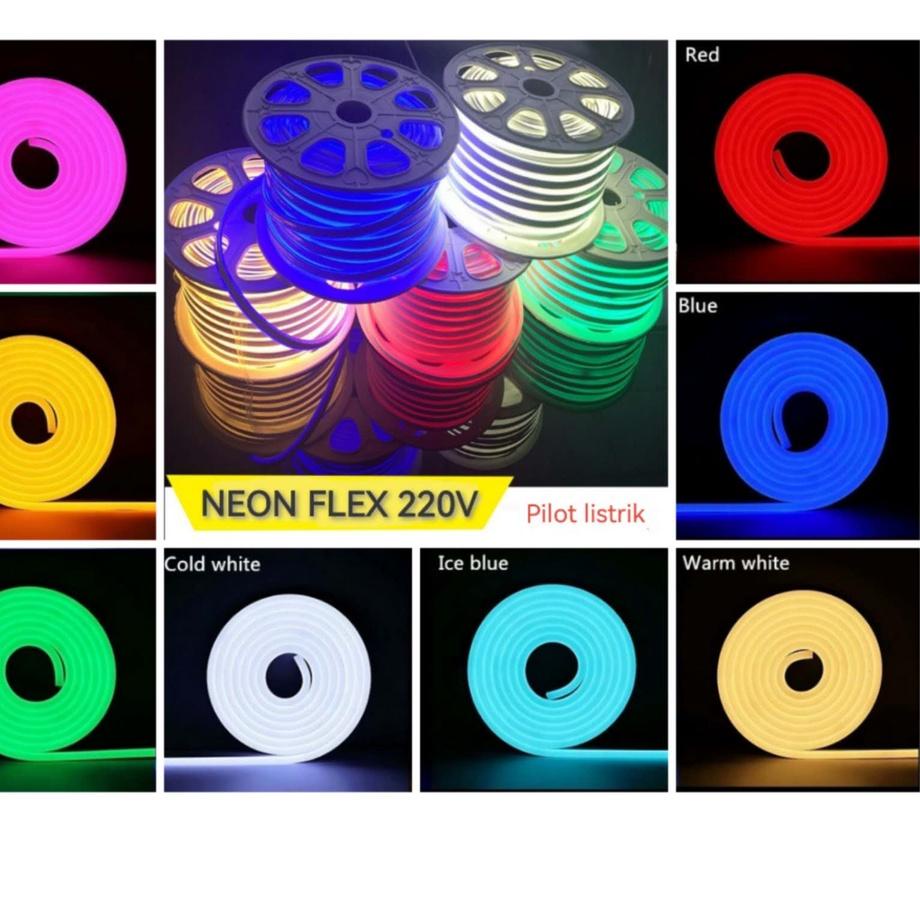 Jual Promo Paket Lampu Neon Flex 220v 6m 7m 8m 9m 10m 10 meter Led ...