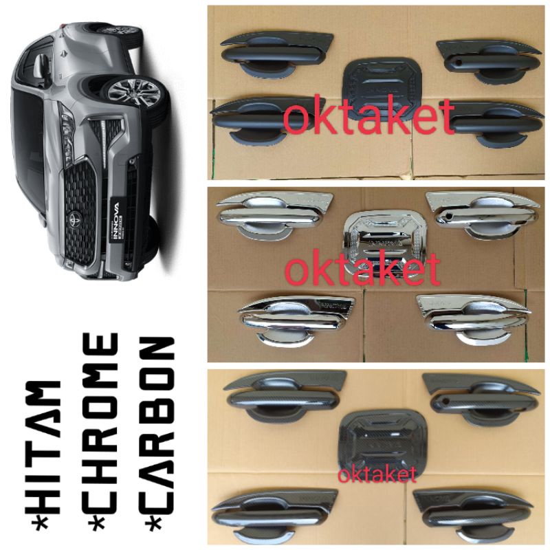 Jual paket outer handle tank cover Innova Zenix 2023 2024 Hitam Chrome Carbon Glossy | Shopee ...