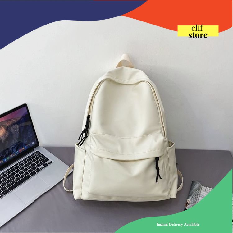 Jual backpack classic polos ransel sekolah casual kuliah bahan ...