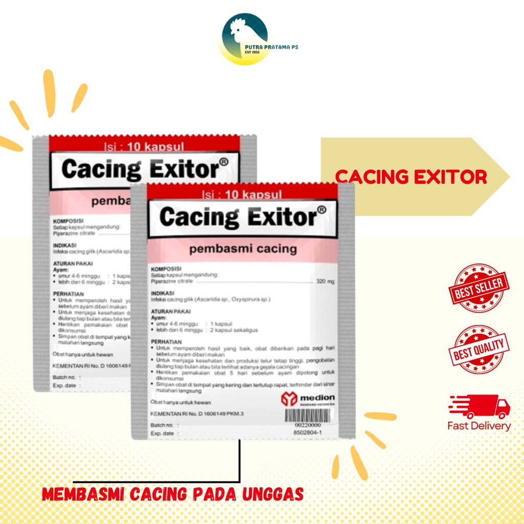 Jual CACING EXITOR - Obat Cacing untuk Ayam | Shopee Indonesia