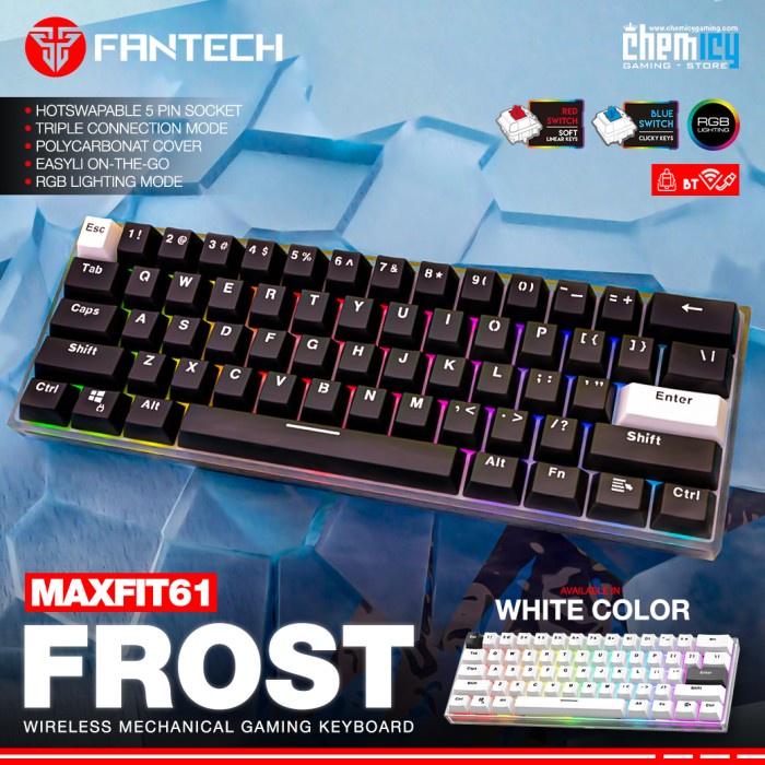 Jual Best Seller Fantech Maxfit61 Frost Rgb Wireless Hotswap Mechanical ...