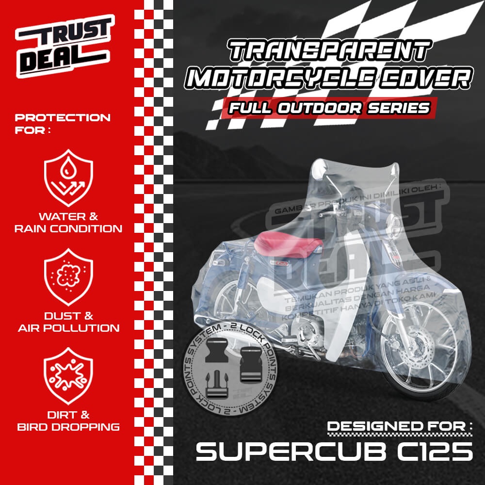 Jual Sarung Cover Motor Plastik Transparan HONDA SUPERCUB C125 SUPER ...