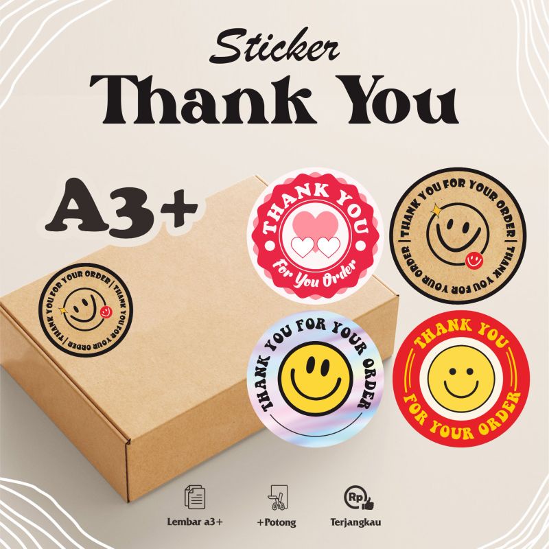 Jual Stiker Thank You Terima Kasih Paket Aesthetic/Label Jualan ...