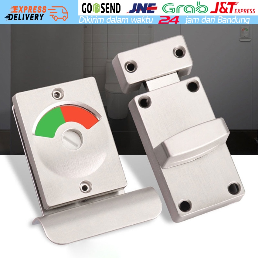Jual Kenop Kunci Pintu Toilet Umum Dengan Indikator Merah Hijau / Bathroom Toilet Wc Indicator ...