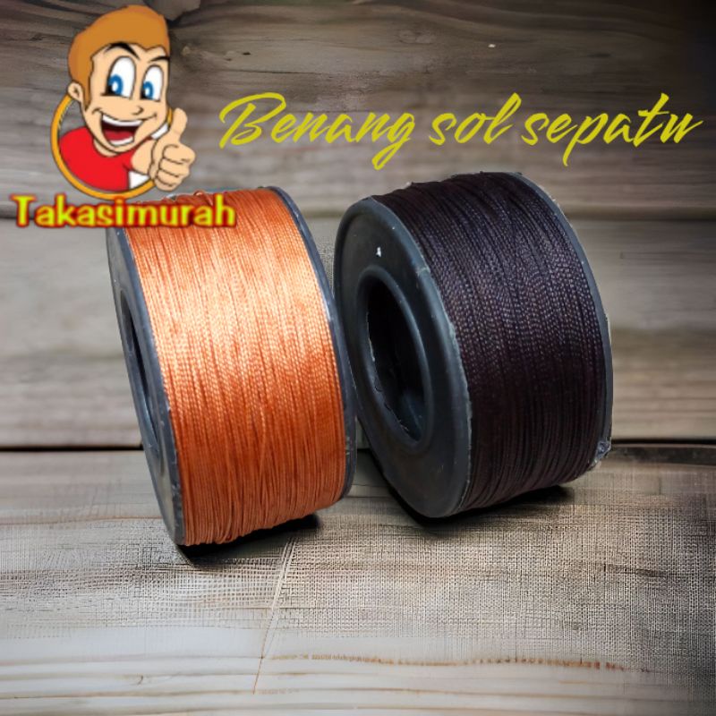 Jual BENANG SOL SEPATU benang nilon hitam benang nilon coklat | Shopee ...