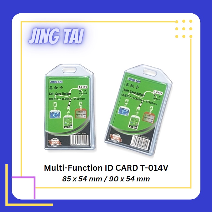 Jual JING TAI Multi Function ID Card Vertikal - Name Tag Mika 1 Sisi T ...