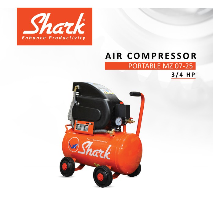 Jual KOMPRESSOR SHARK MZ0725 KOMPRESSOR ANGIN PORTABLE SHARK MZ 0725 3/4HP 25L | Shopee Indonesia