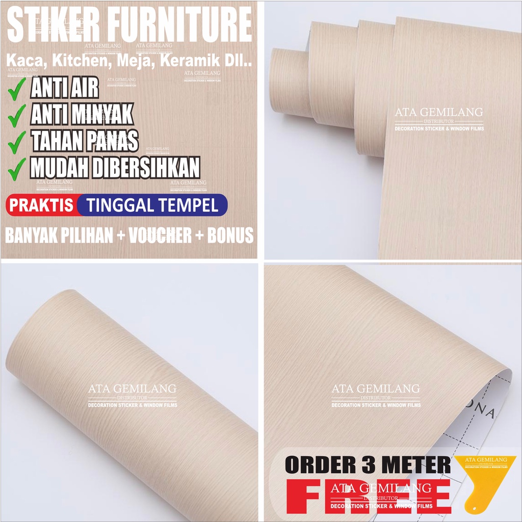 Jual Stiker Lemari Motif Kayu Lebar 122Cm/Stiker Kayu/Wallpaper Dinding ...