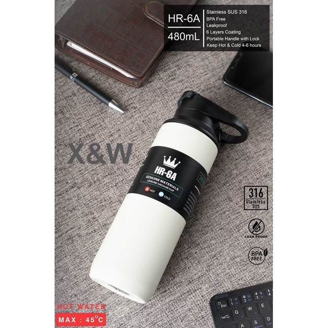 Jual X&W GROSIR Botol Minum Sport Stainless Steel 480ML Anti Tumpah Tumbler Hot & Cold Vacuum ...