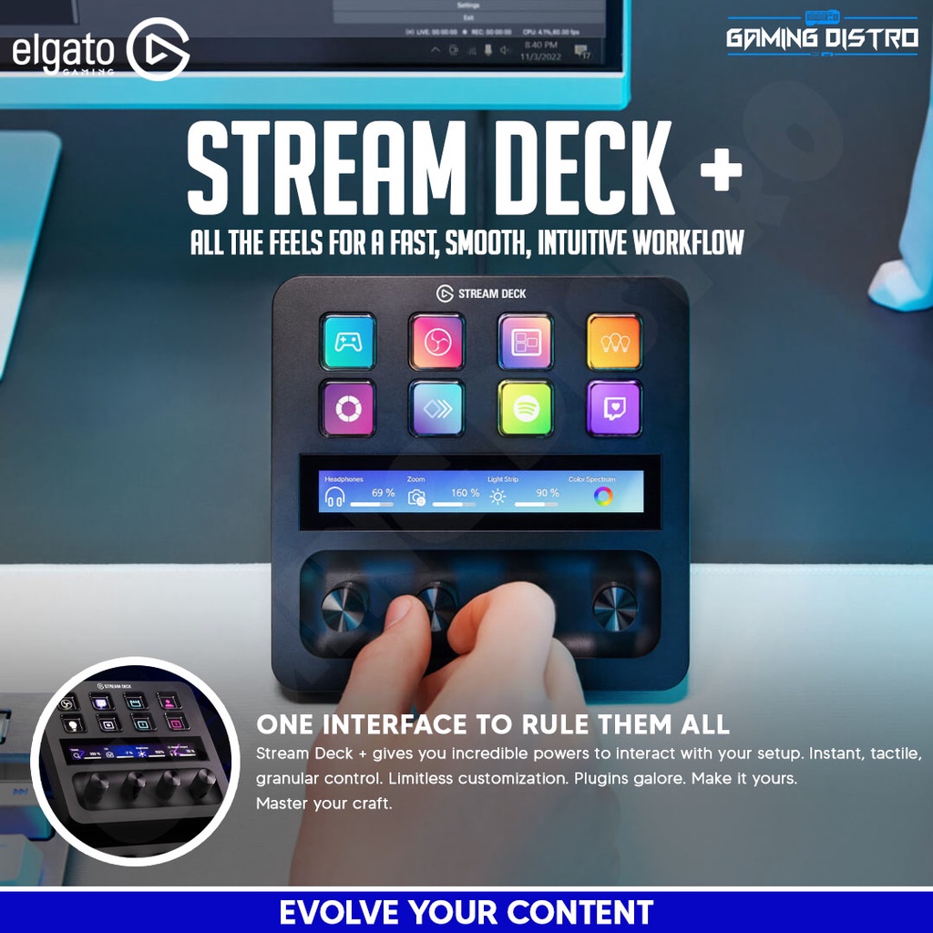 Jual Elgato Stream Deck Plus with 8 x Customizable LCD Keys Live ...