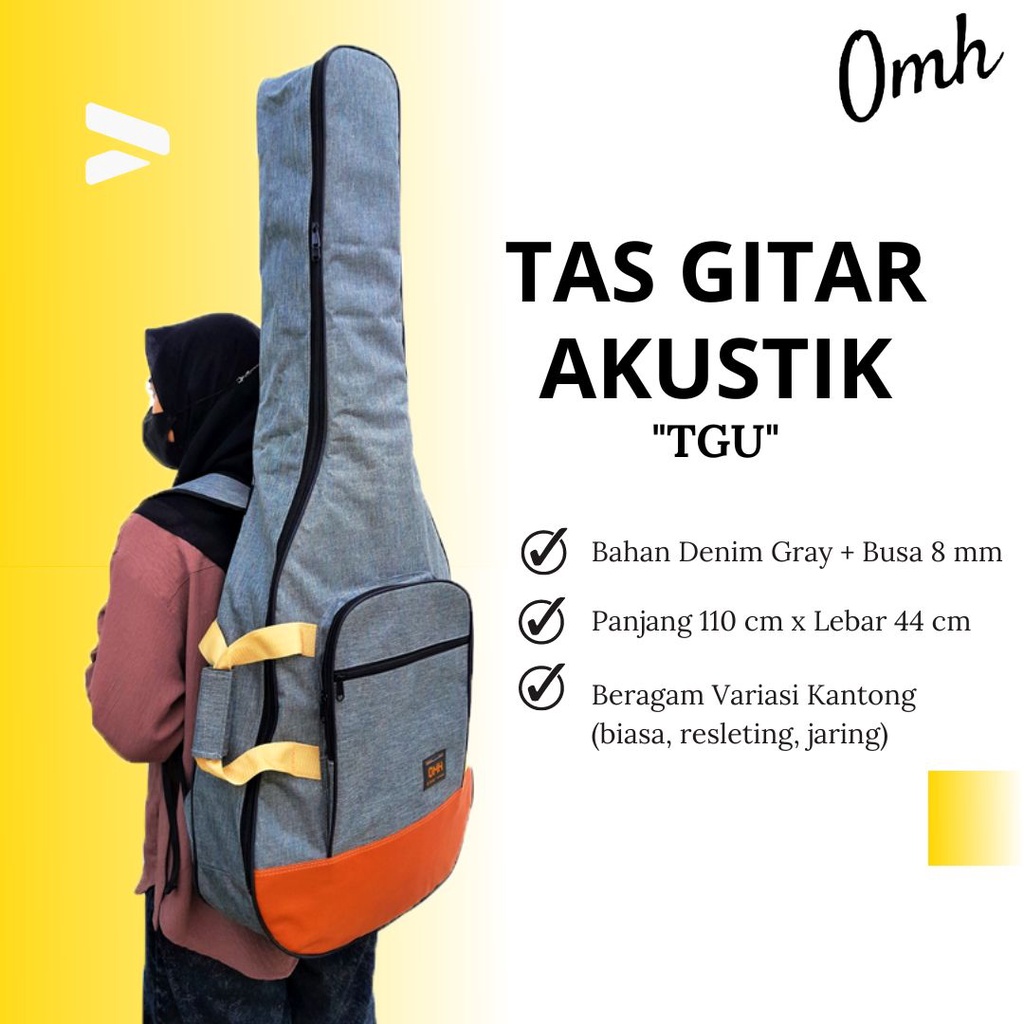 Jual TAS GITAR AKUSTIK Denim Abu SEMI GIGBAG / SOFTCASE GITAR 4/4 ...