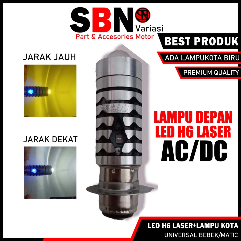 Jual LAMPU LED H6 LASER WARNA PUTIH KUNING SENJA BIRU CAHAYA PADAT PNP MOTOR BEBEK MATIC ...