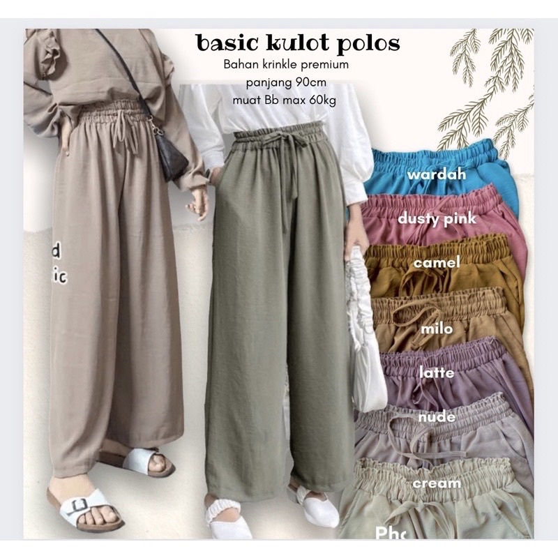 Jual Kulot Highwaist Crinkle // Celana Kulot Kekinian Crinkle // Kulot ...