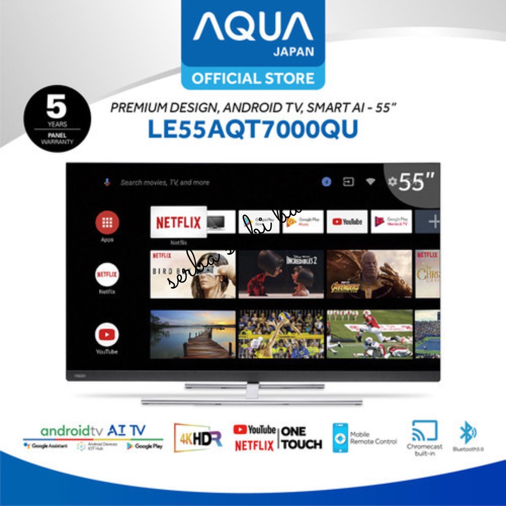 Jual AQUA Japan Android TV QLED 4K UHD 55 inch LE55AQT7000QU 55AQT7000 ...
