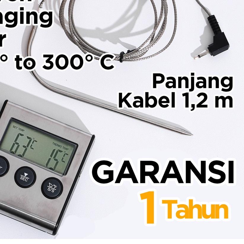 Jual Termometer Masak Digital dengan Kabel Alarm untuk Dapur, Oven, Air ...