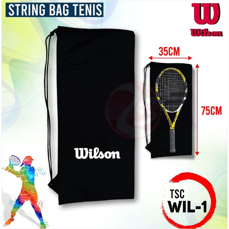 Jual Tas raket tenis lapangan w i l s o n string bag tennis tas kain ...