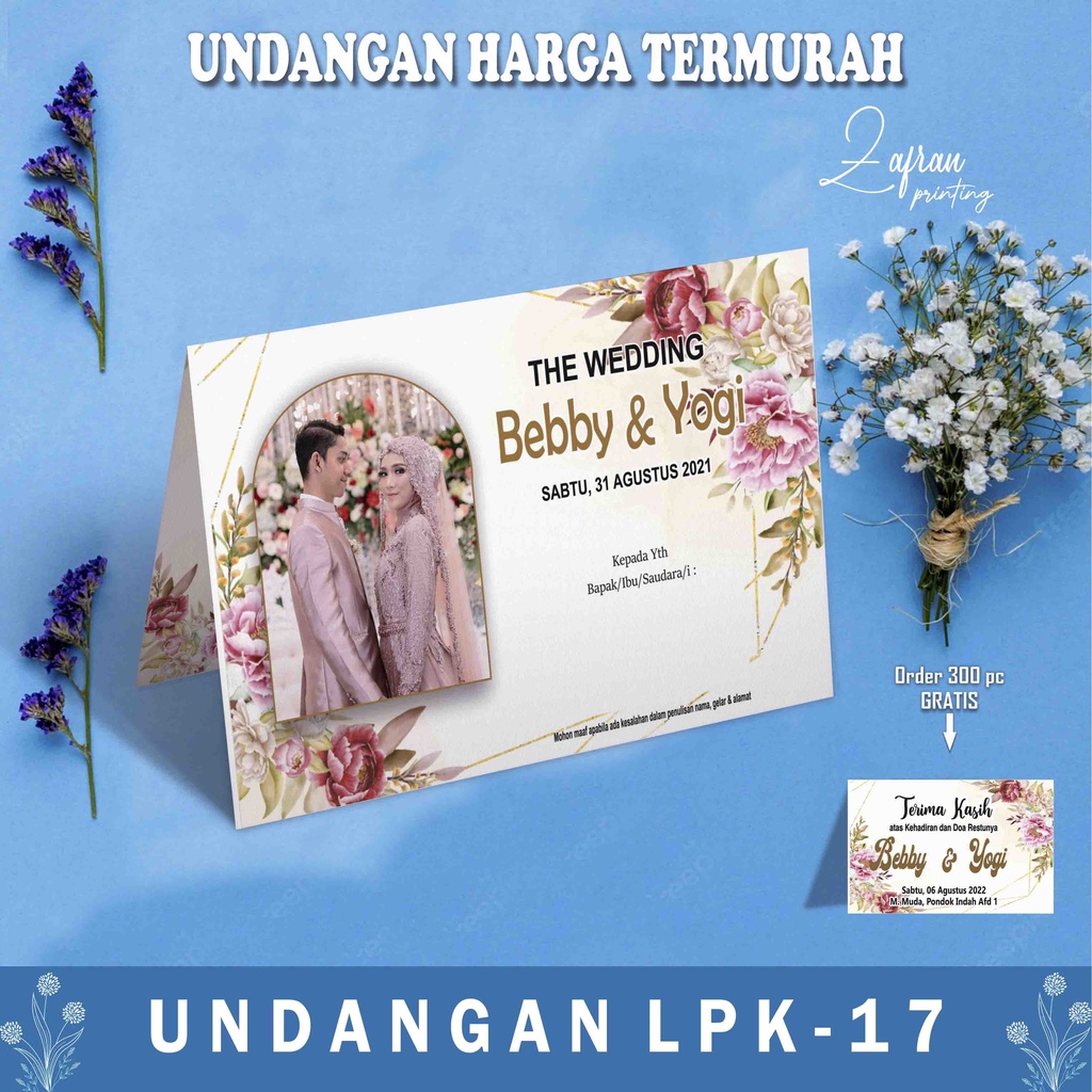 Jual CETAK UNDANGAN NIKAH SIMPLE ELEGAN MURAH SE INDONESIA PAKAI PHOTO ...