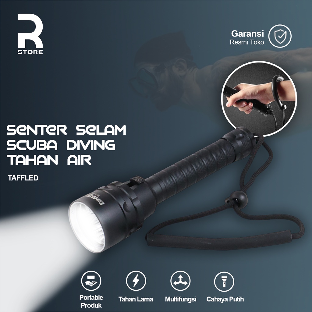 Jual Senter Selam LED Diving Lampu Dalam Air Laut Nyelam Scuba Dive Waterproof IP68 T6 Paket ...