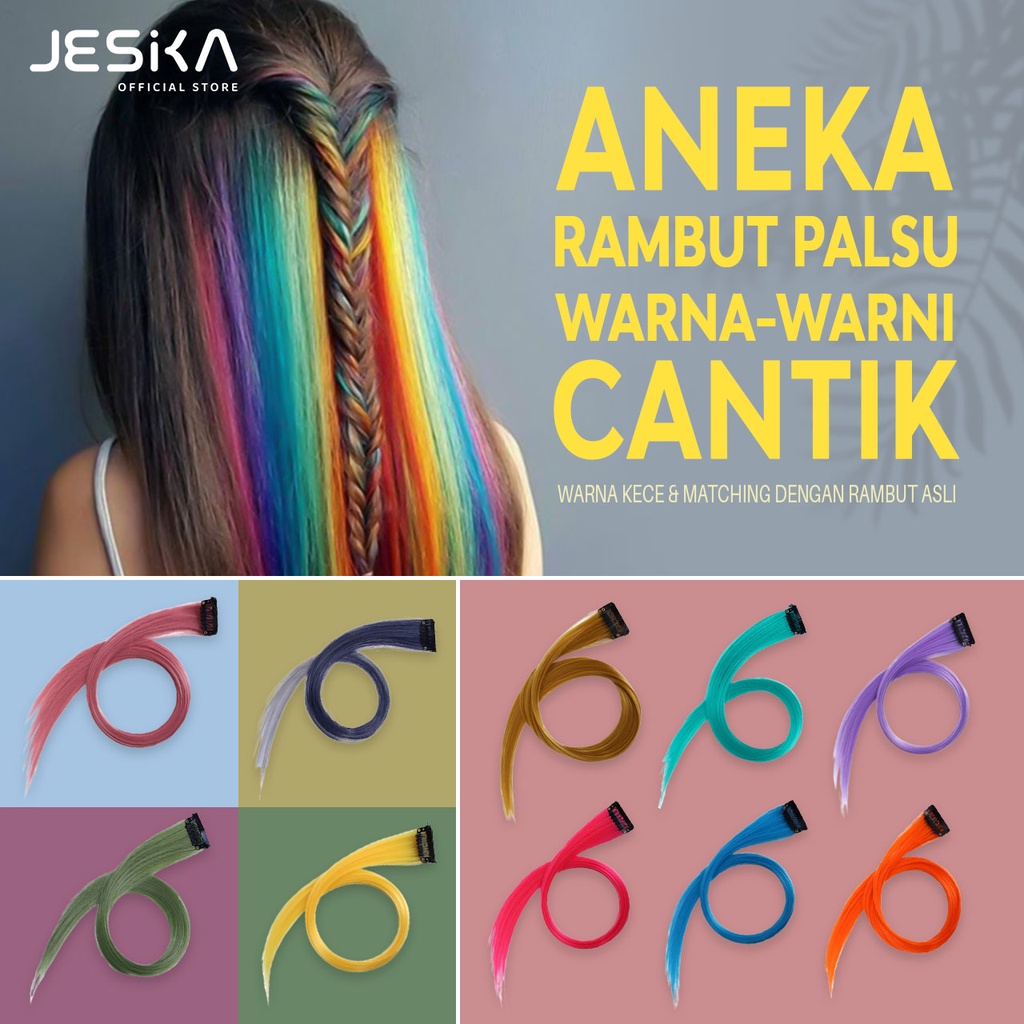 Jual Rambut palsu extension hair clip aesthetic cute jepit panjang ...