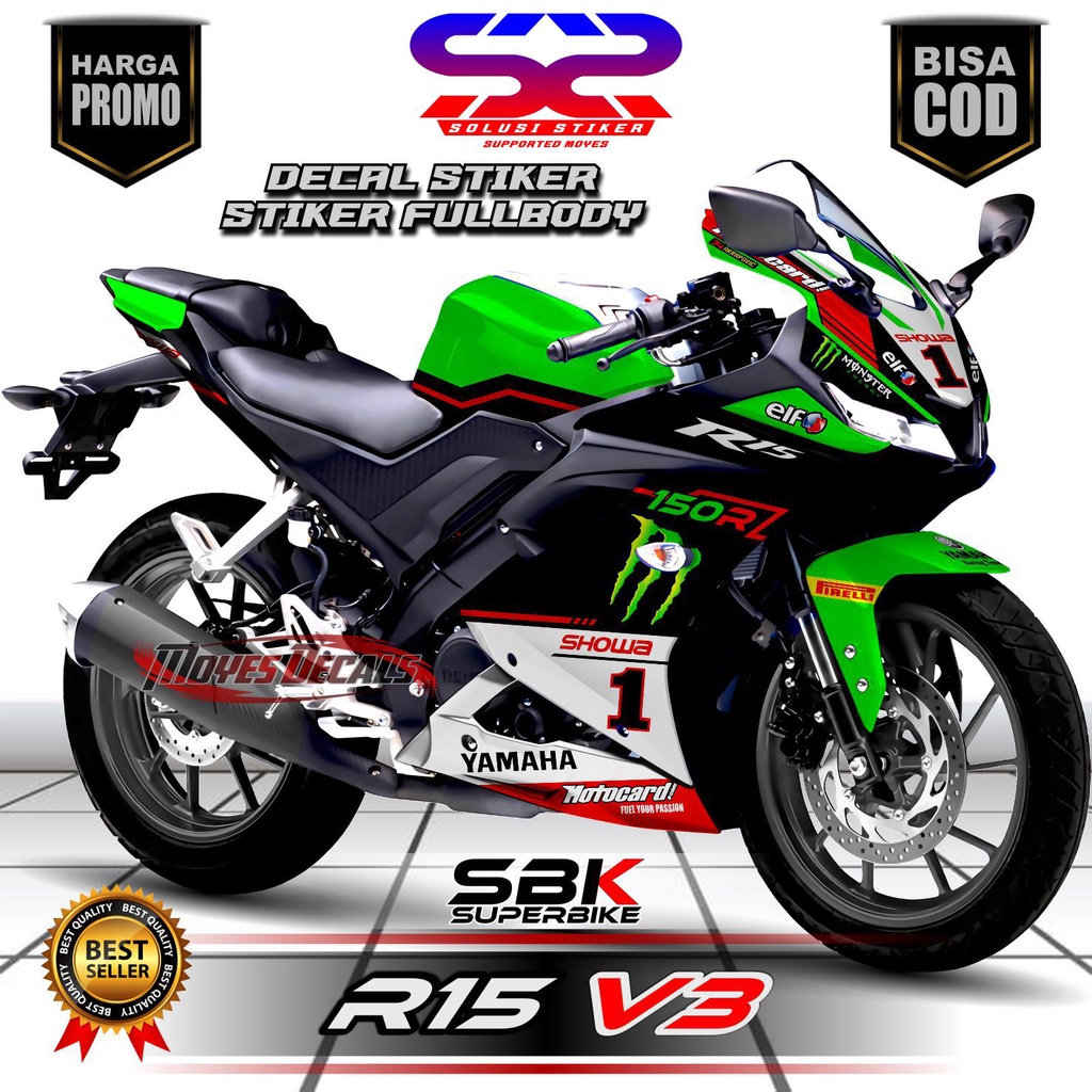 Jual Stiker Decal r15 v3 stiker decal r15 v3 Motif\Hijau fullbody ...