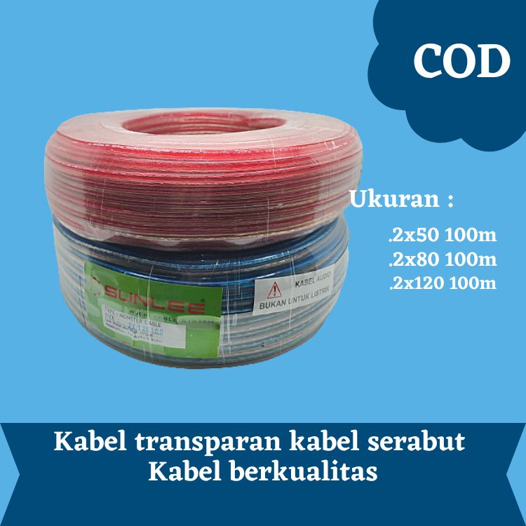 Jual kabel transfaran kabel serabut kabel bening 2x50 2x80 2x120 100 ...