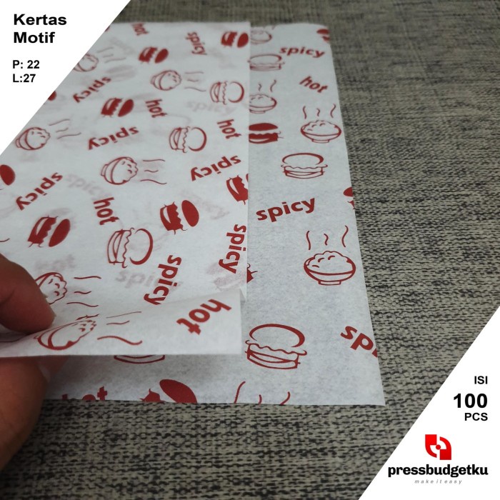 Jual Kertas Baking Kertas Nasi Kfc Cetak Motif / Kertas Minyak Printing ...