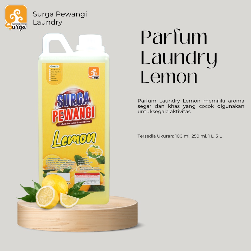 Jual Parfum Laundry Lemon Citrus Pewangi Pakaian 1 Liter | Shopee Indonesia