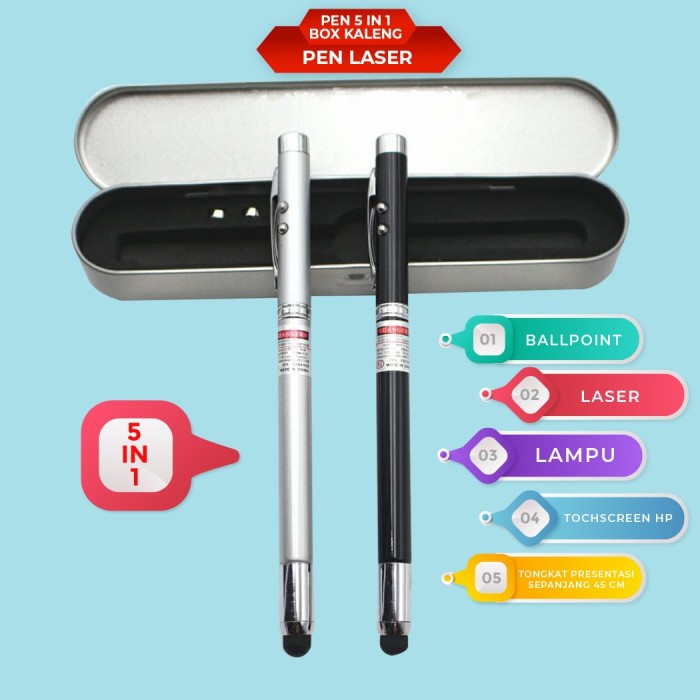 Jual Pulpen Laser 5 In 1 Kaleng + Custom Grafir Laser Nama / Logo 1 ...