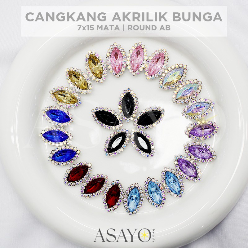 Jual Cangkang Bunga Mata 5x10 7x15 Akrilik Kristal Crystal LINGKAR ...