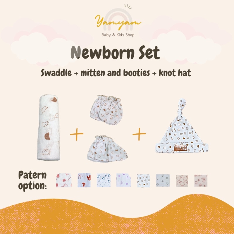 Jual newborn set bedong set package paket bayi baru lahir sweaddle ...