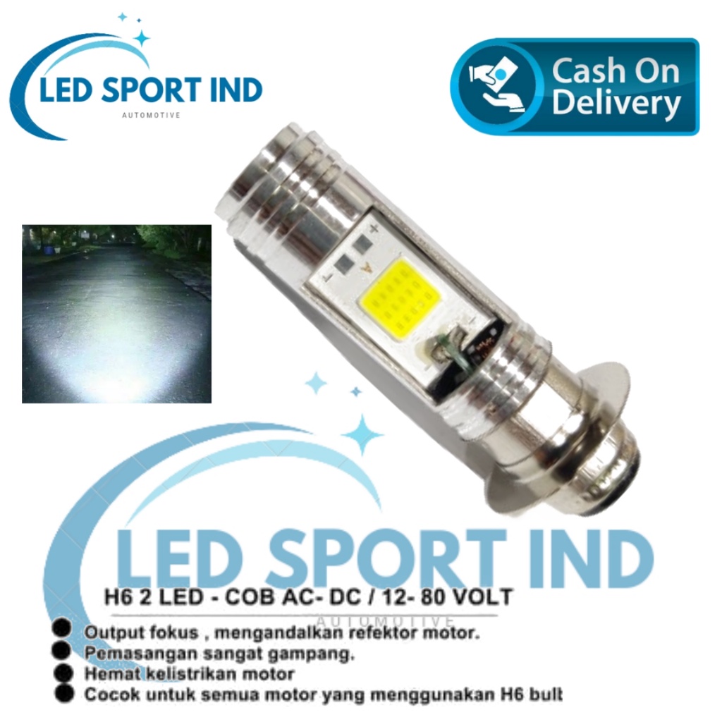 Jual LAMPU LED DEPAN motor bebek matic AC DC H6 2 sisi universal | Shopee Indonesia