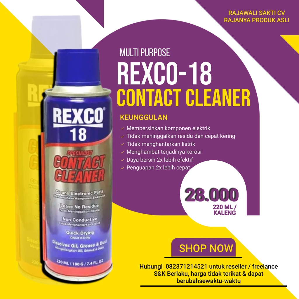 Jual Rexco 18 Contact Cleaner / Cairan Pembersih Panel Elektrik 500 Ml ...