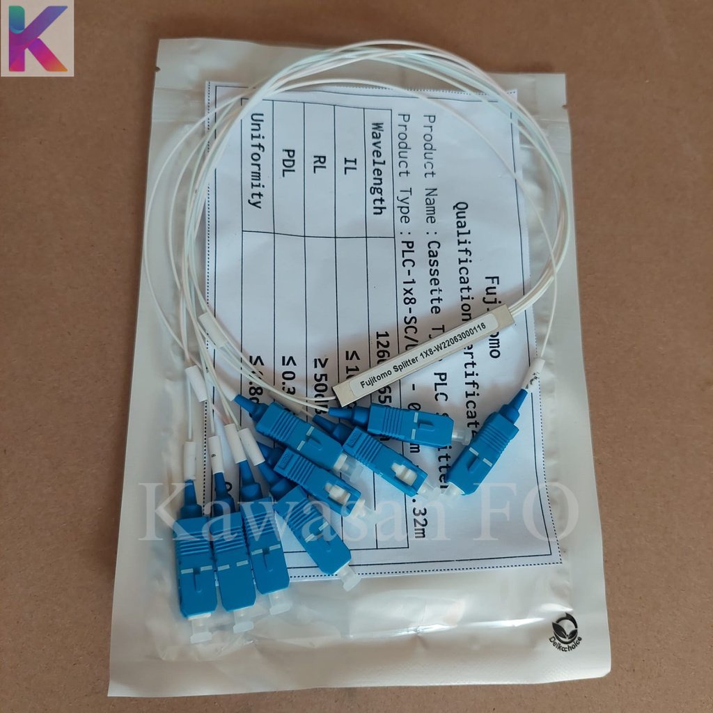 Jual Passive Splitter 1:8 SC UPC Pendek / PLC Splitter 1:8 SC UPC/ Spliter FO/Fiber optik FTTH ...