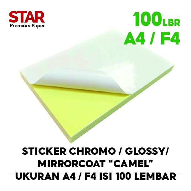 Jual [100 LEMBAR] Kertas Sticker Chromo / Glossy / Bontak Mirrorcoat ...