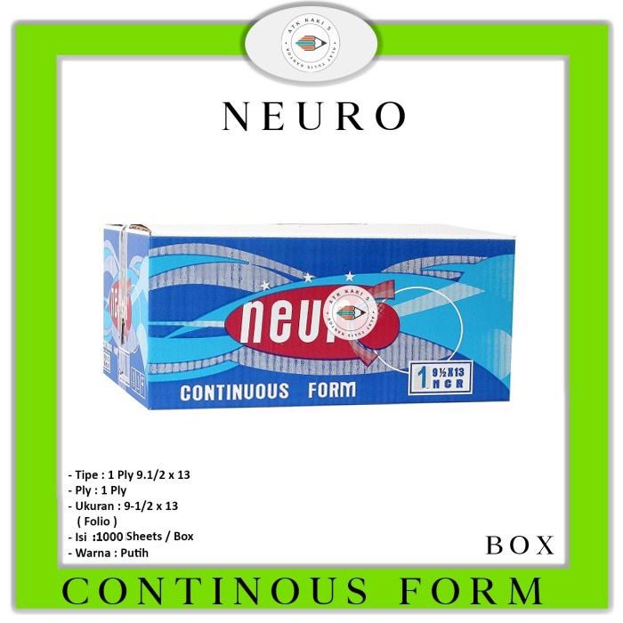 Jual NEURO - Continous Form K 1 Ply 9 1/2 x 13 - Folio - NCR - Box ...