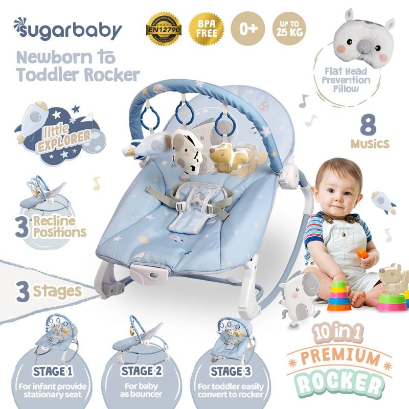 Jual SUGAR BABY BOUNCER 10IN1 PREMIUM ROCKER / AYUNAN BAYI (8 MUSIK ...